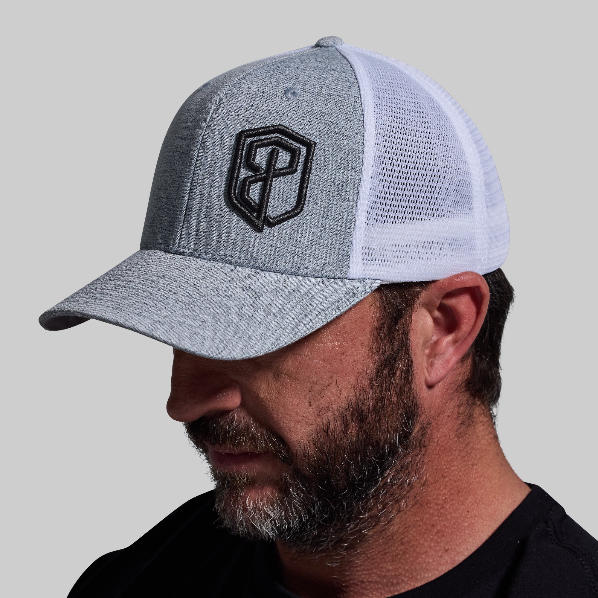 White/Grey Trucker Hat | Mesh Panel Cap | Born Primitive – Born ...